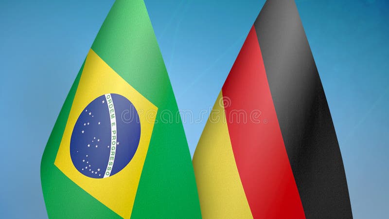 Brazil and Germany Flags Crossed and Waving Flat Style. Official ...