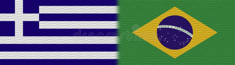 Brazil and Greece Fabric Texture Flag â€“ 3D Illustrations Stock ...