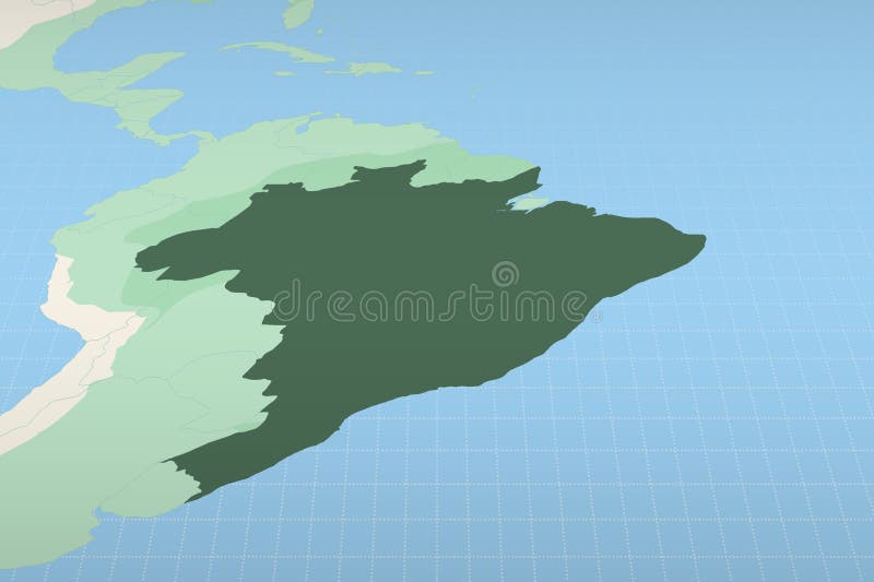 Brazil Highlighted on a Detailed Map, Geographic Location of Brazil ...