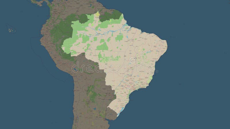 Brazil Highlighted. Topo Standard Stock Illustration - Illustration of ...