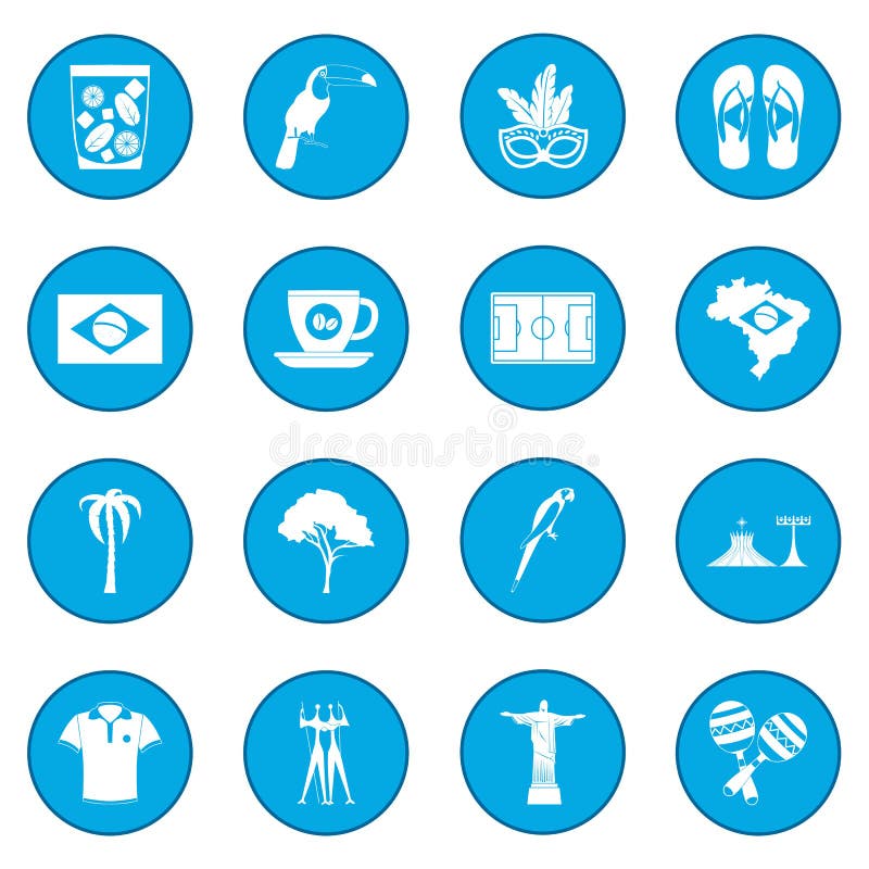 Brazil icon blue stock vector. Illustration of leisure - 93050537