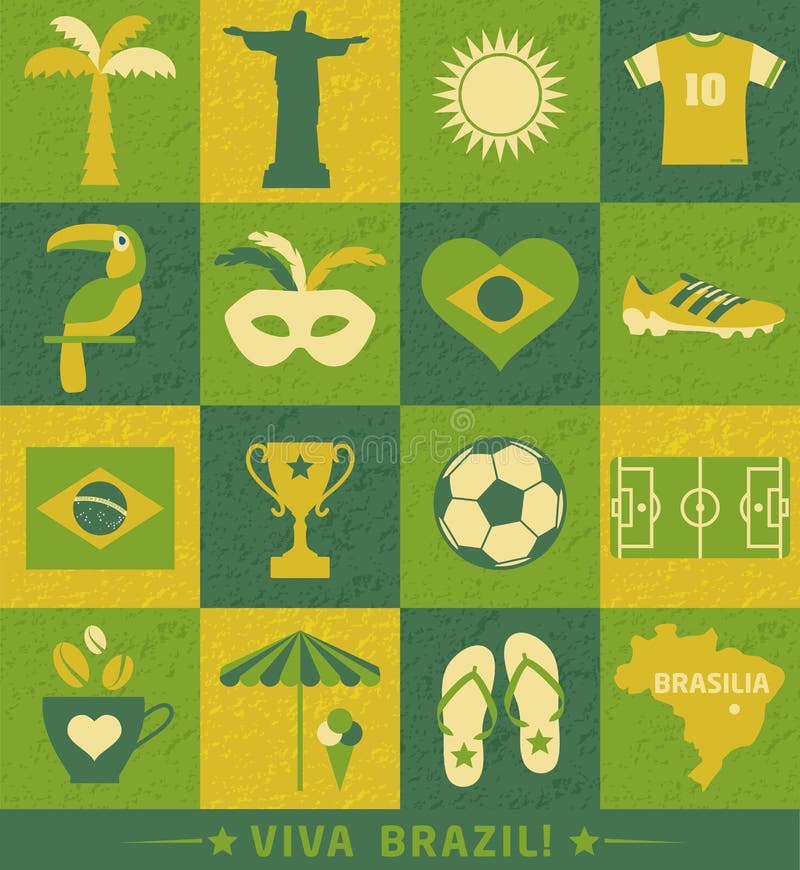 Brazil icon set ilustración del vector. Ilustración de enero - 47135450