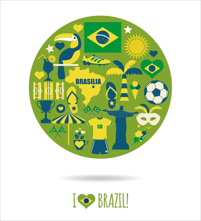 Brazil icon set. stock vector. Illustration of event - 47135040
