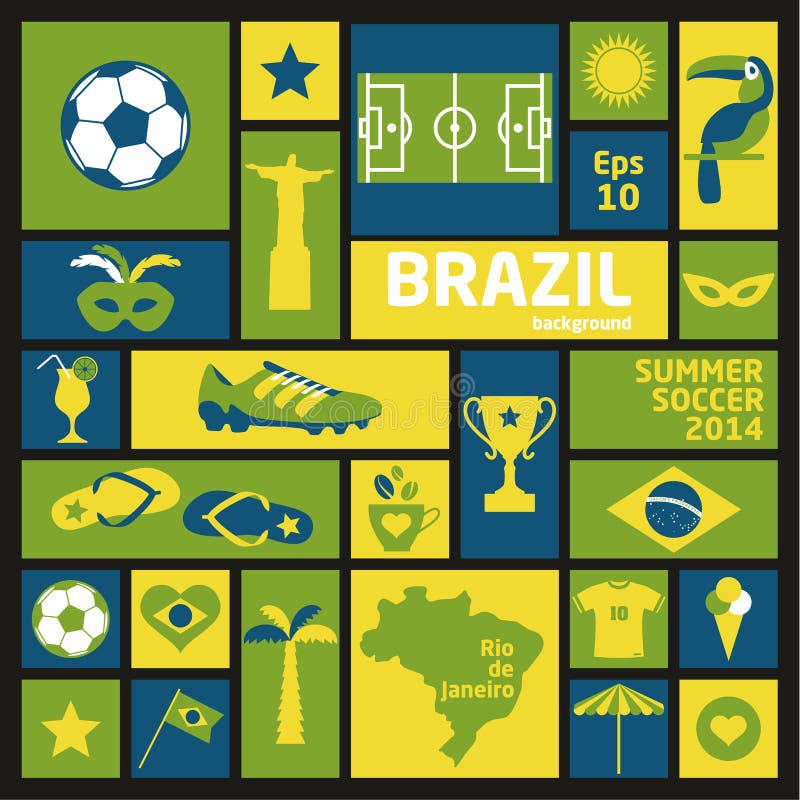 Brazil icon set. stock vector. Illustration of national - 47188796