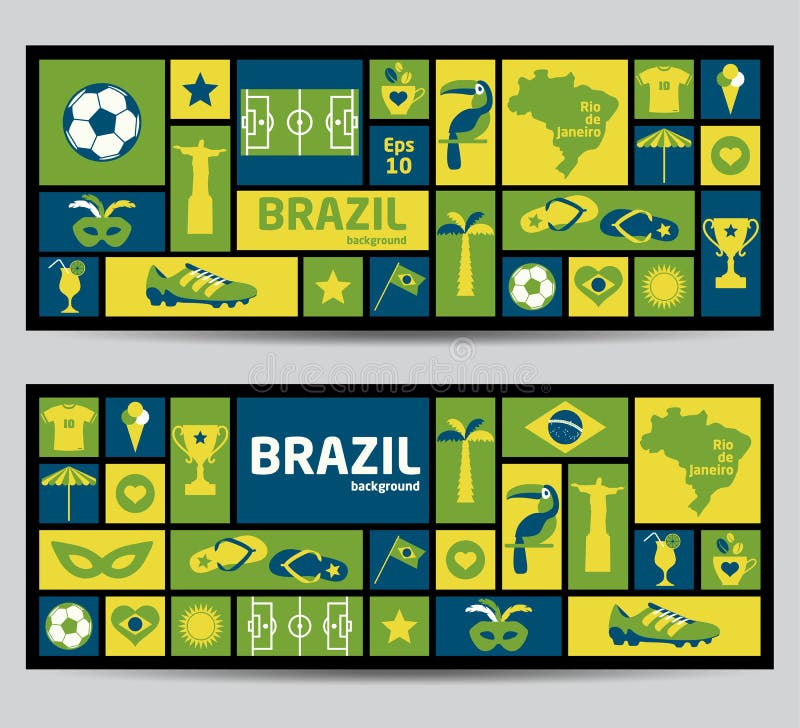 Brazil icon set. stock vector. Illustration of game, palm - 47188797