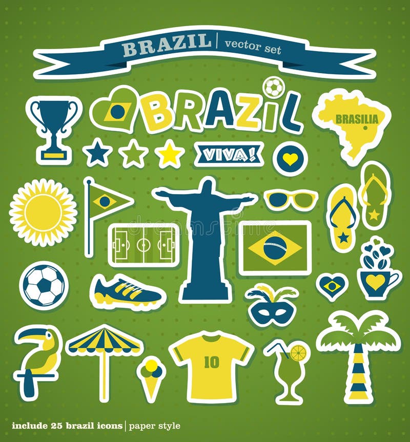 Brazil icon set. stock vector. Illustration of icon, cocktail - 47213847