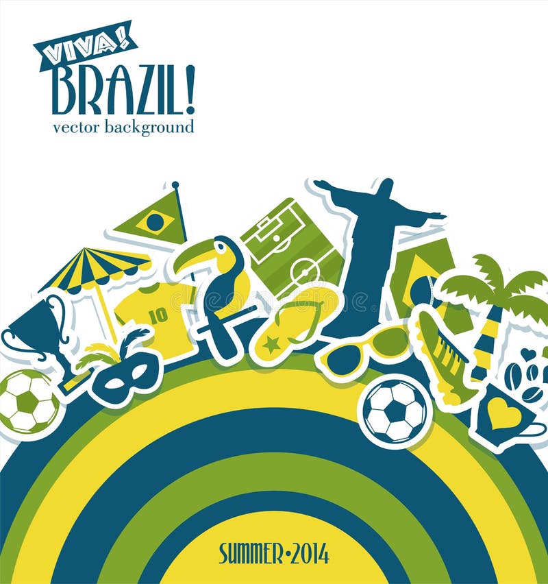 Brazil icon set. stock vector. Illustration of palm, brasilia - 47213896