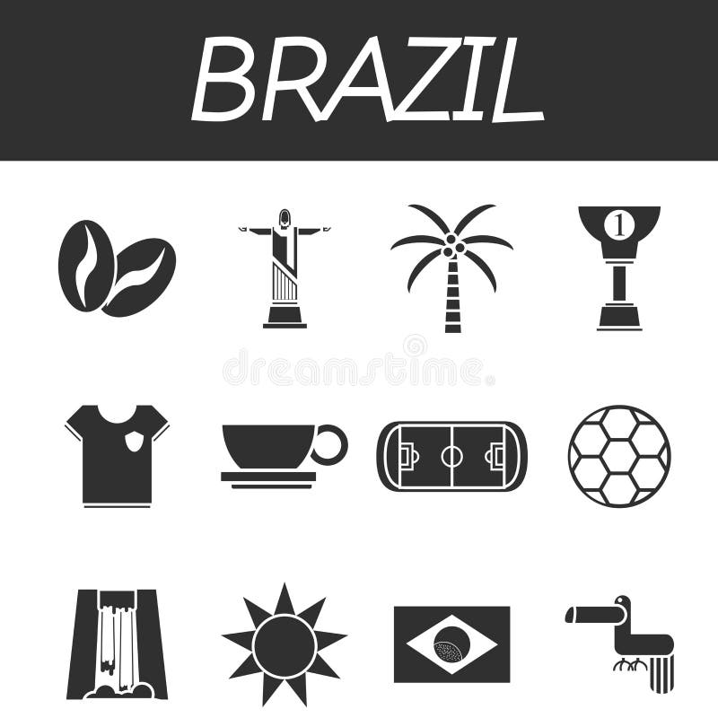 Brazil icon set stock vector. Illustration of brasil - 74439527