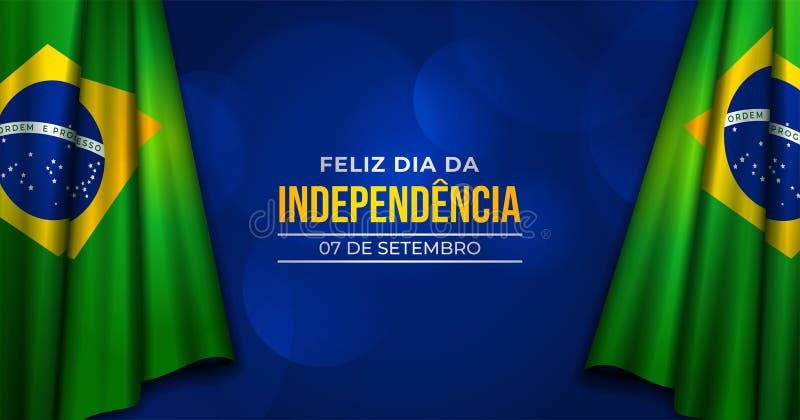 Brazil Independence Day, with Brazil Silk Flag Gently Folded Vector ...
