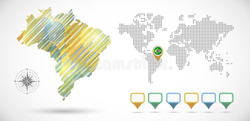 Brazil Infographic map stock vector. Illustration of infographic - 40679376