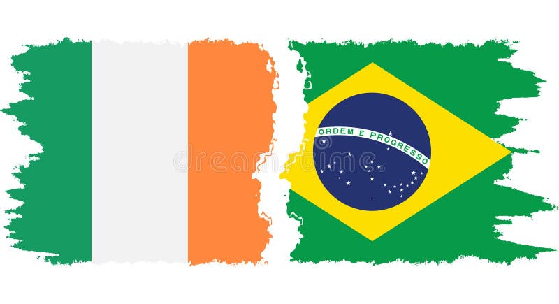 Brazil and Ireland Grunge Flags Connection Vector Stock Vector ...
