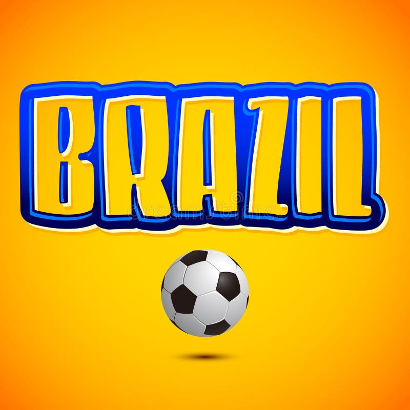 Brazil Lettering and Soccer Ball Icon Stock Vector - Illustration of ...