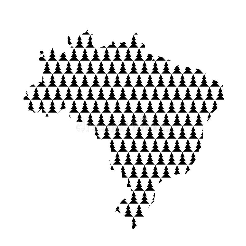 Brazil Map of Black Contour Curves Vector Illustration Stock Vector ...