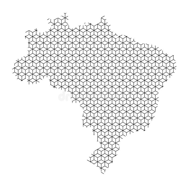 Brazil Map of Black Contour Curves Vector Illustration Stock Vector ...