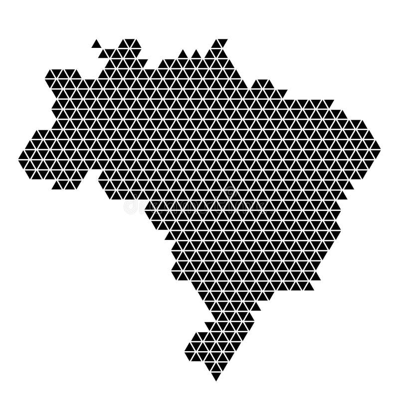 Brazil Map Abstract Schematic from Black Triangles Repeating Pattern ...