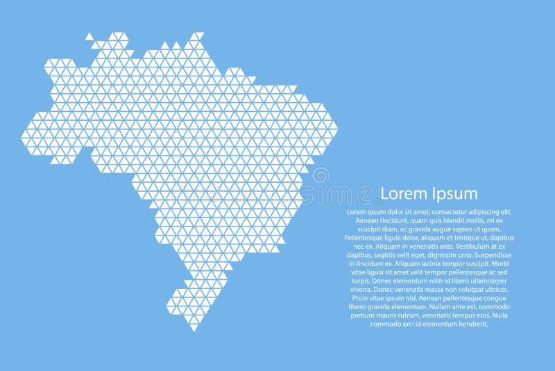 Brazil Map Abstract Schematic from White Triangles Repeating Pattern ...