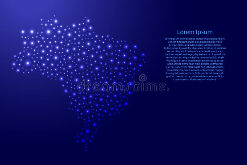 Brazil Map from Blue and Glowing Space Stars Abstract Concept Geometric ...