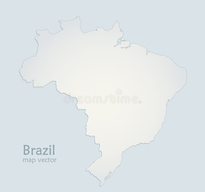Brazil Map Blue White Paper 3D Stock Vector - Illustration of poster ...