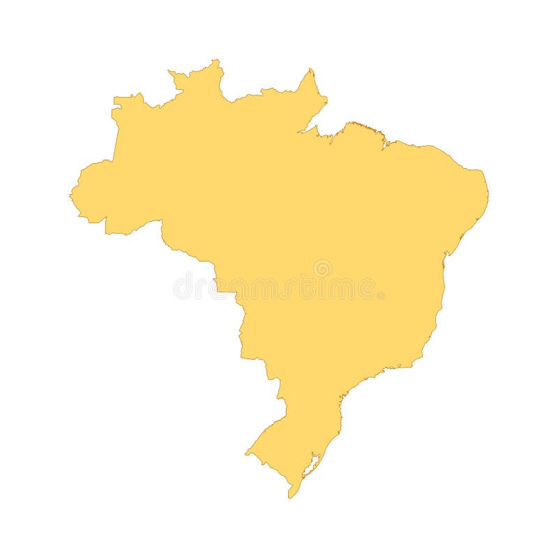 Brazil Map Color Line Element. Border of the Country Stock Vector ...