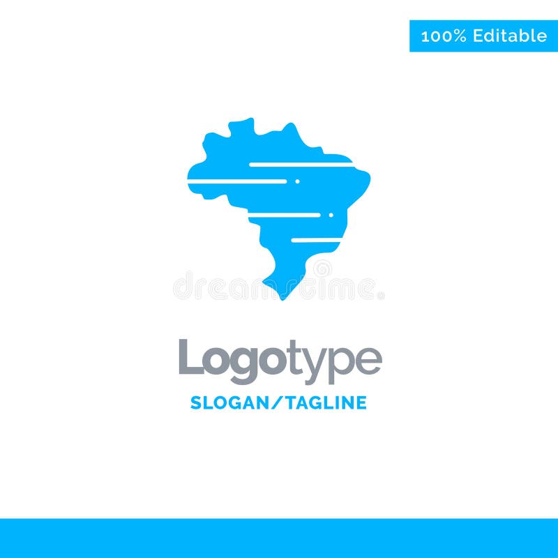 Brazil, Map, Country Blue Business Logo Template Stock Vector ...