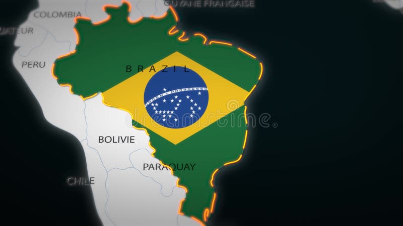 Brazil Map 3D animated stock footage. Video of lens - 324855472