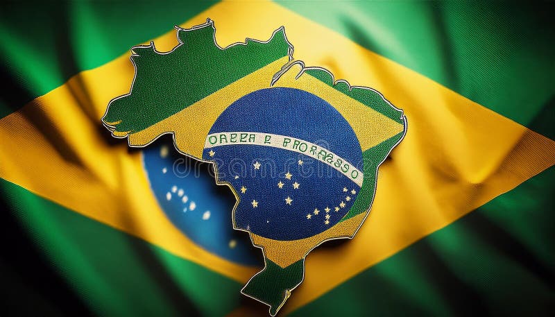 Brazil Map and Flag stock illustration. Illustration of circle - 350863275