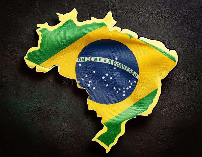 Brazil Map and Flag stock illustration. Illustration of line - 350863230