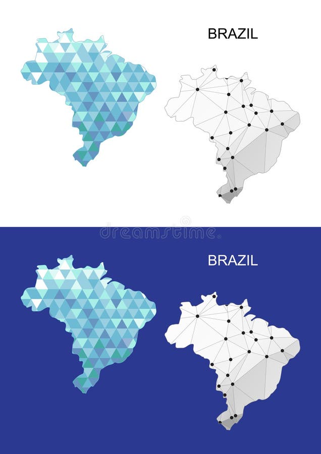 Brazil Map in Geometric Polygonal Style. Abstract Gems Triangle. Stock ...