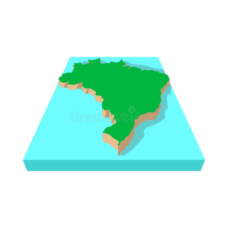 Brazil Map Icon, Cartoon Style Stock Illustration - Illustration of ...