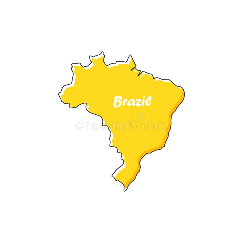 Brazil Map Icon in a Flat Design. Vector Illustration Stock Vector ...