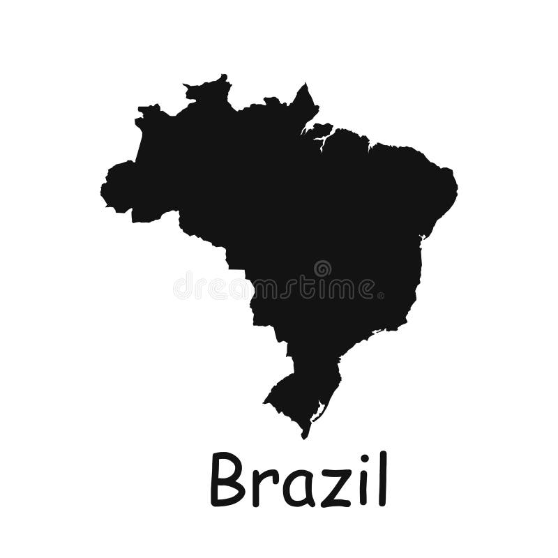 Brazil Map Icon Isolated on White Background. Vector Illustration Stock ...