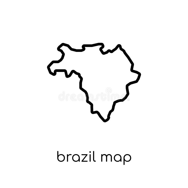 Brazil Map Icon from Collection. Stock Vector - Illustration of contour ...
