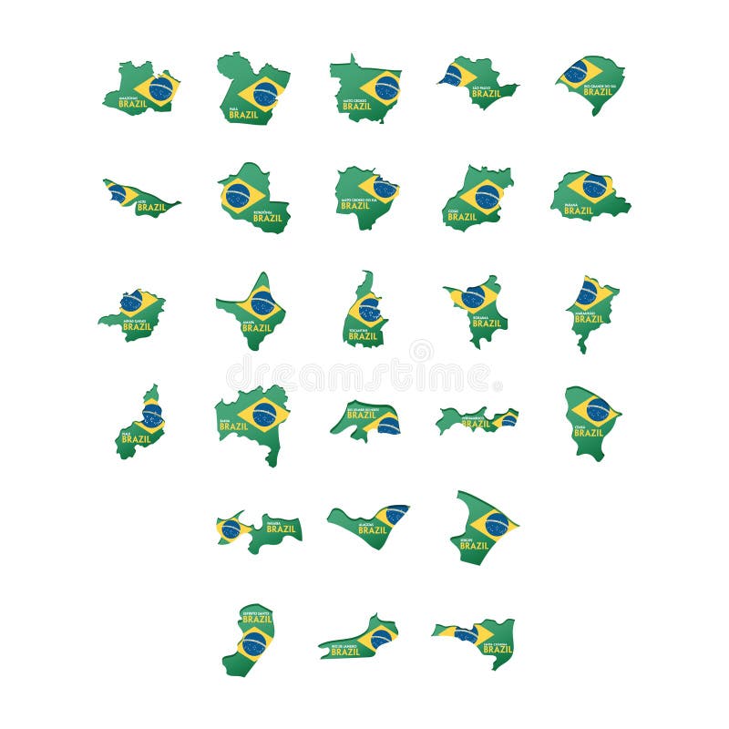Brazil Map Icons. Vector Illustration Decorative Design Stock ...