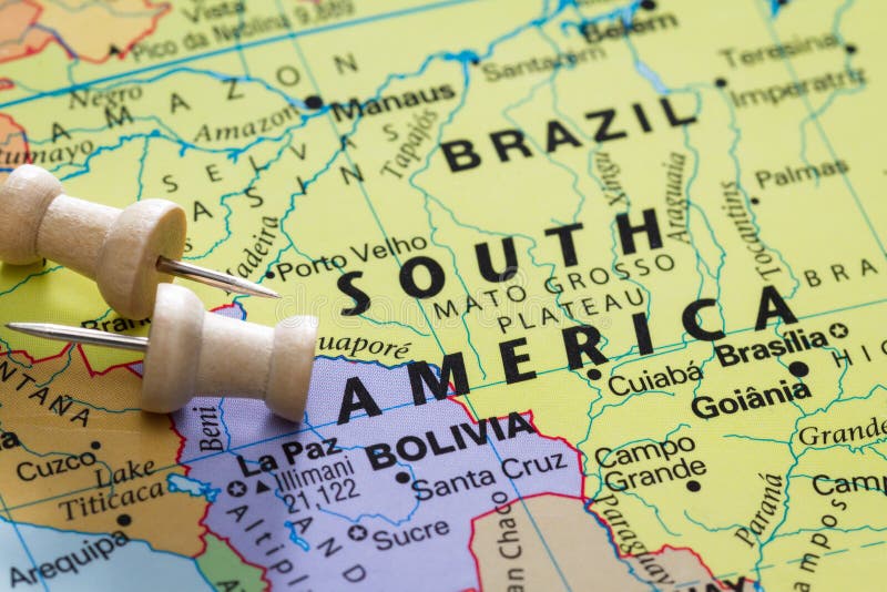 Brazil on a map stock image. Image of planning, longitude - 68132601