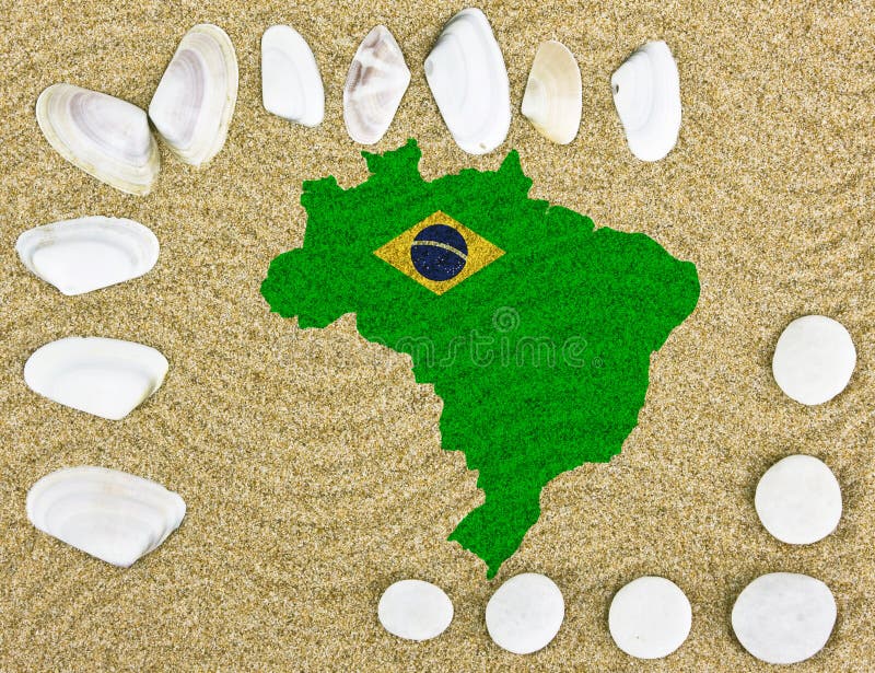 Brazil map in the sand stock photo. Image of retro, sketch - 41348826