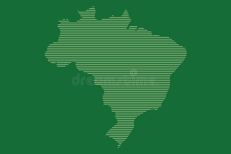 Brazil Map Vector Using Green Straight Line Pattern on Light Background ...