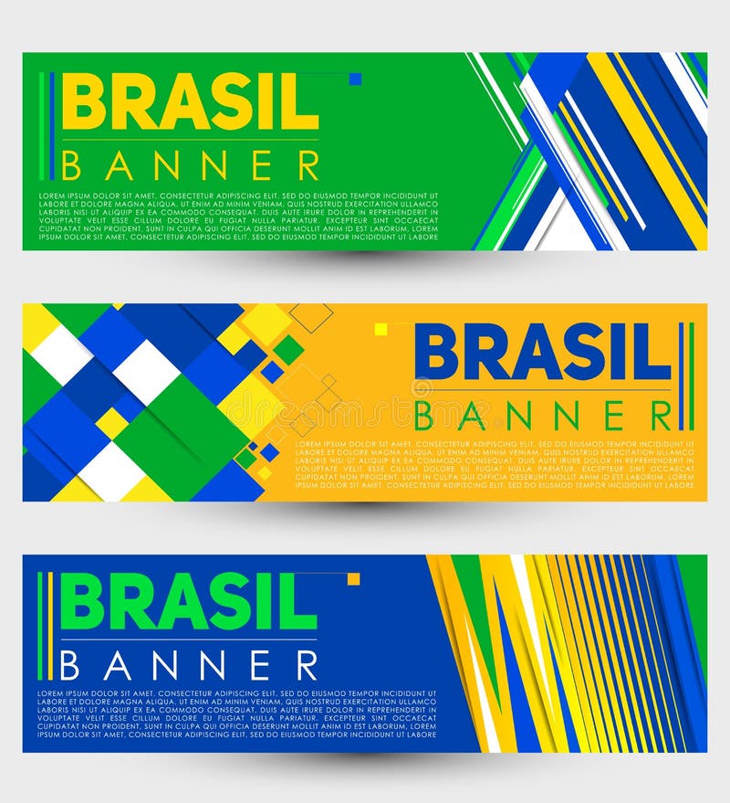 Brazil Modern Banner Template Vector Set Design Stock Vector ...