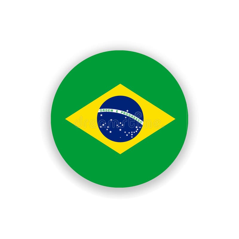 Brazil National Flag in Circle Shape Isolated Stock Illustration ...