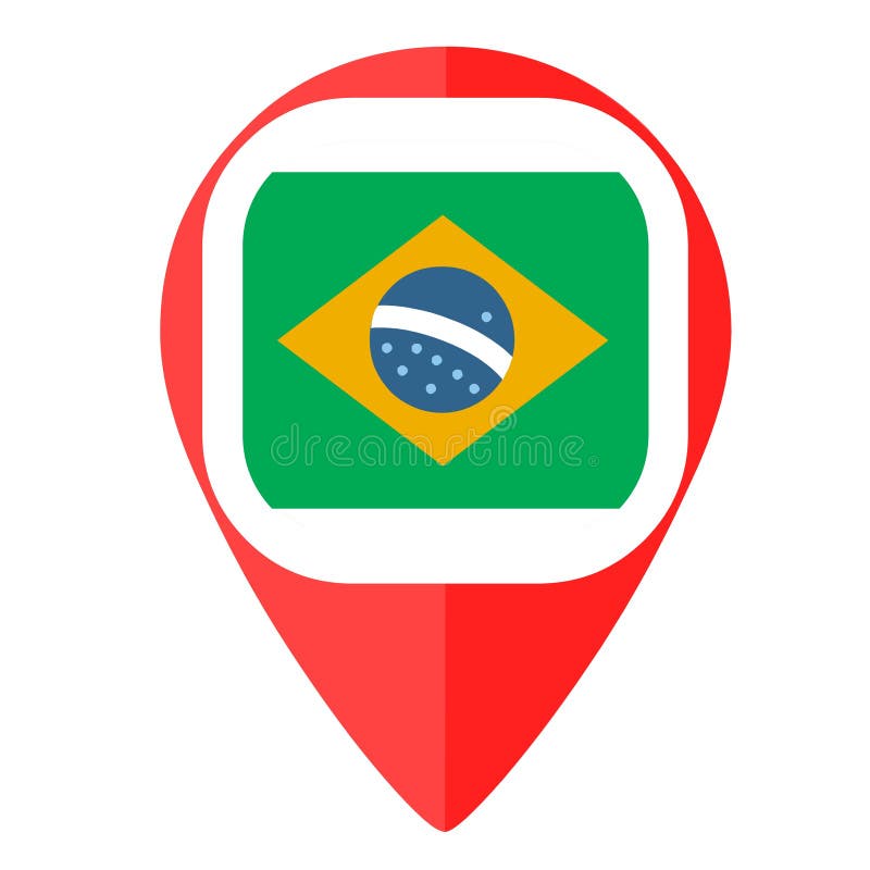 Brazil National Flag Country Pin Marker Stock Photo - Illustration of ...