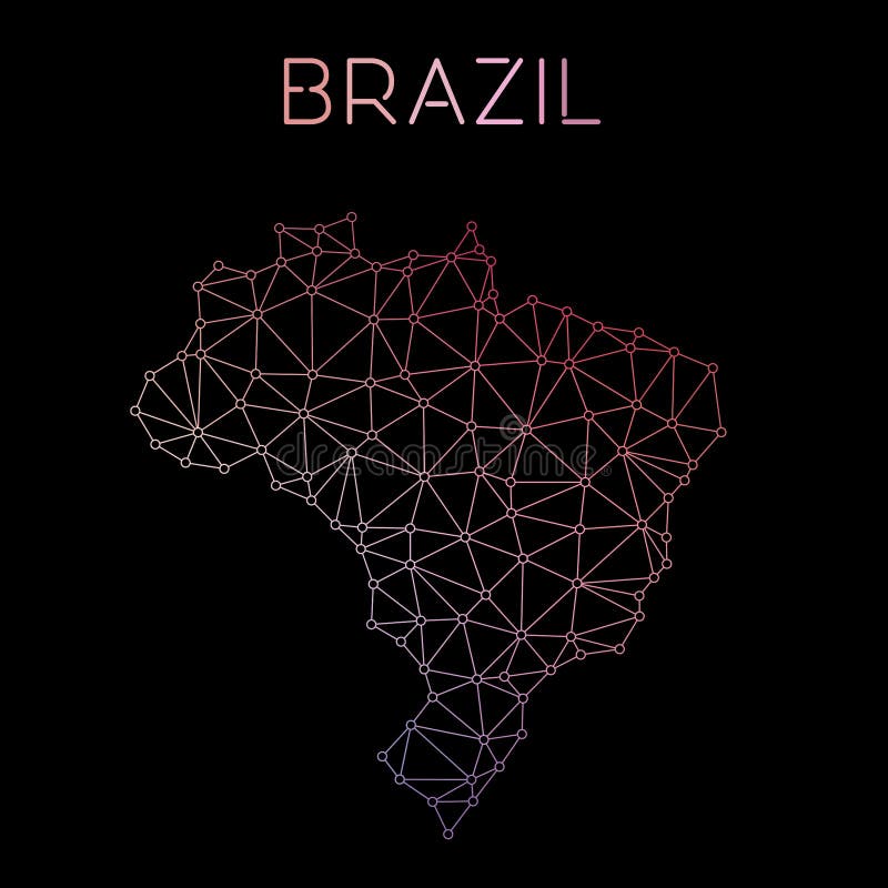Brazil network map. stock vector. Illustration of geometric - 92403612