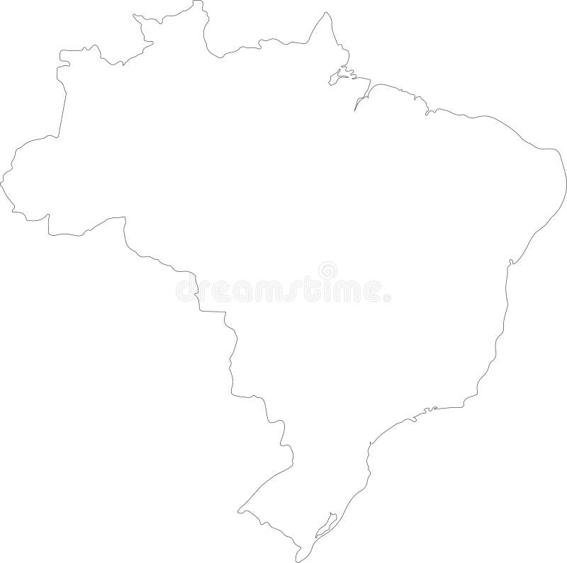 Brazil outline map stock illustration. Illustration of line - 317467800