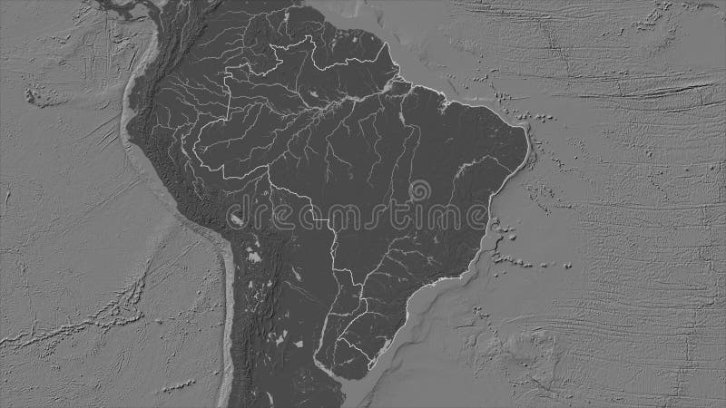 Brazil outlined. Bilevel stock illustration. Illustration of land ...