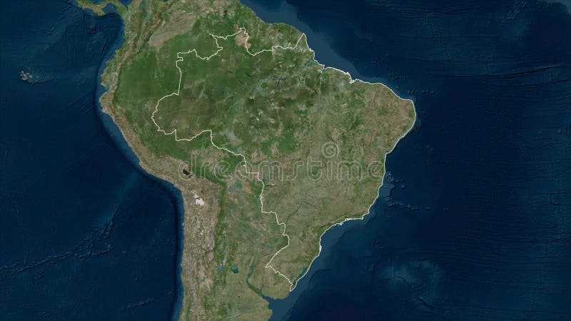 Brazil Outlined. High-res Satellite Stock Illustration - Illustration ...