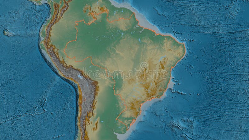 Brazil - overview. Relief stock illustration. Illustration of land ...