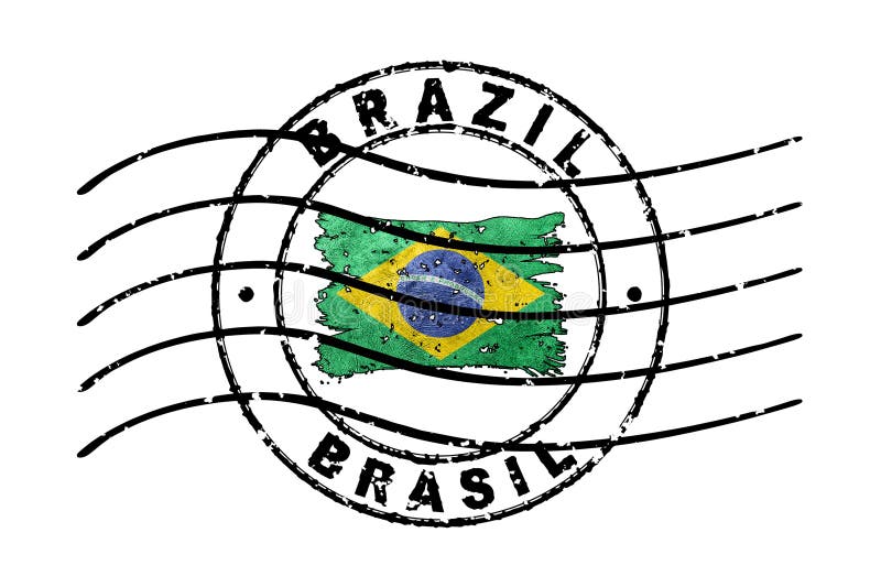 Brazil Passport Stamp Flag Travel Document Stock Illustration ...
