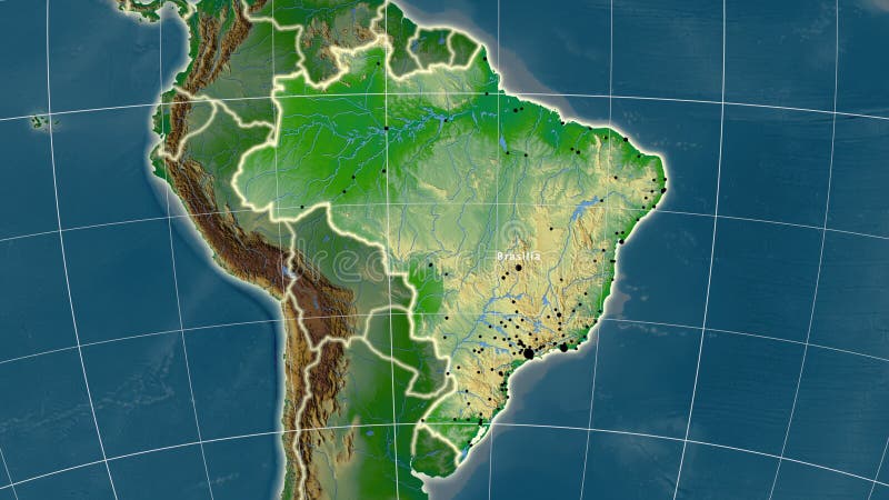 Brazil - Physical. Composition, Borders Stock Illustration ...