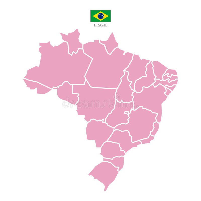 Brazil pink state map stock vector. Illustration of green - 326996688
