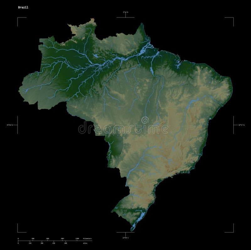 Brazil Shape on Black. Physical Stock Illustration - Illustration of ...