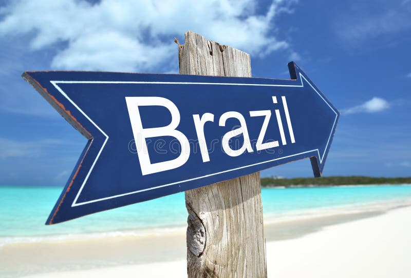Brazil sign stock image. Image of pointer, island, text - 37378557