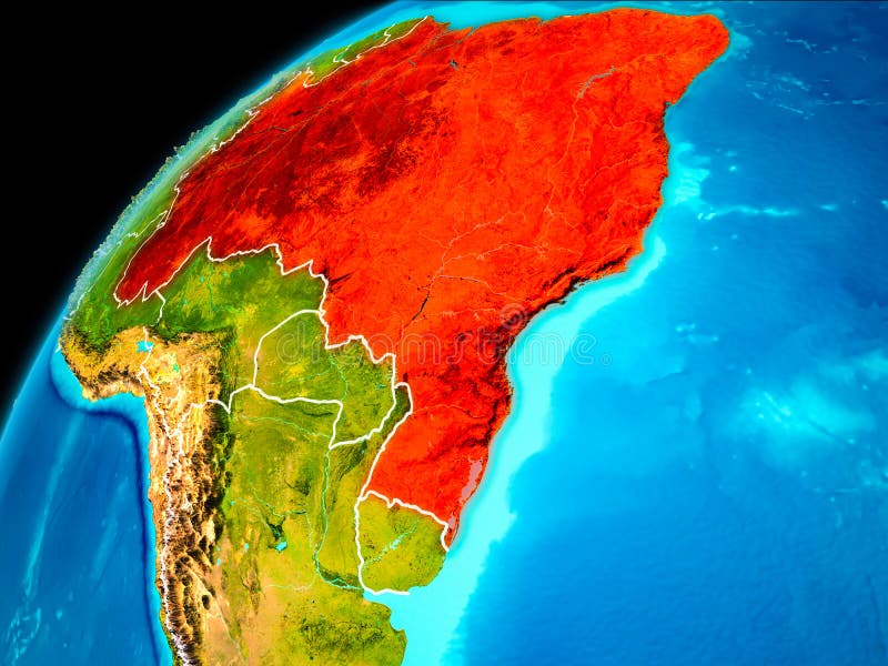 Brazil from space stock illustration. Illustration of world - 110529890